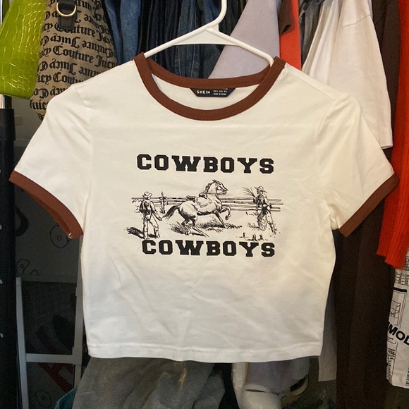 SHEIN | Tops | Cowboy Ringer Tee Crop Top | Poshmark